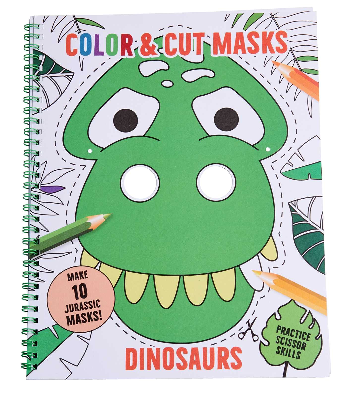Color & Cut Masks: Dinosaurs: (Origami For Kids, Art books for kids 4 ...