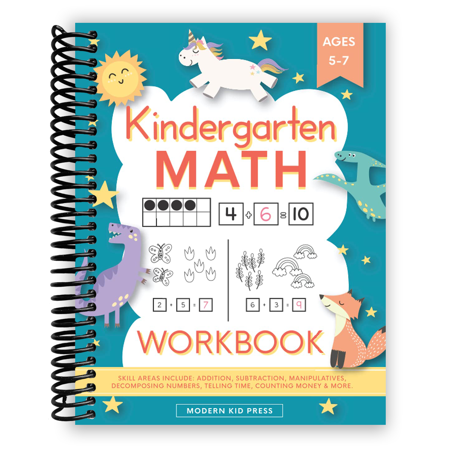 Kindergarten Math Workbook: Ages 5-7 (Spiral Bound) – Lay it Flat ...