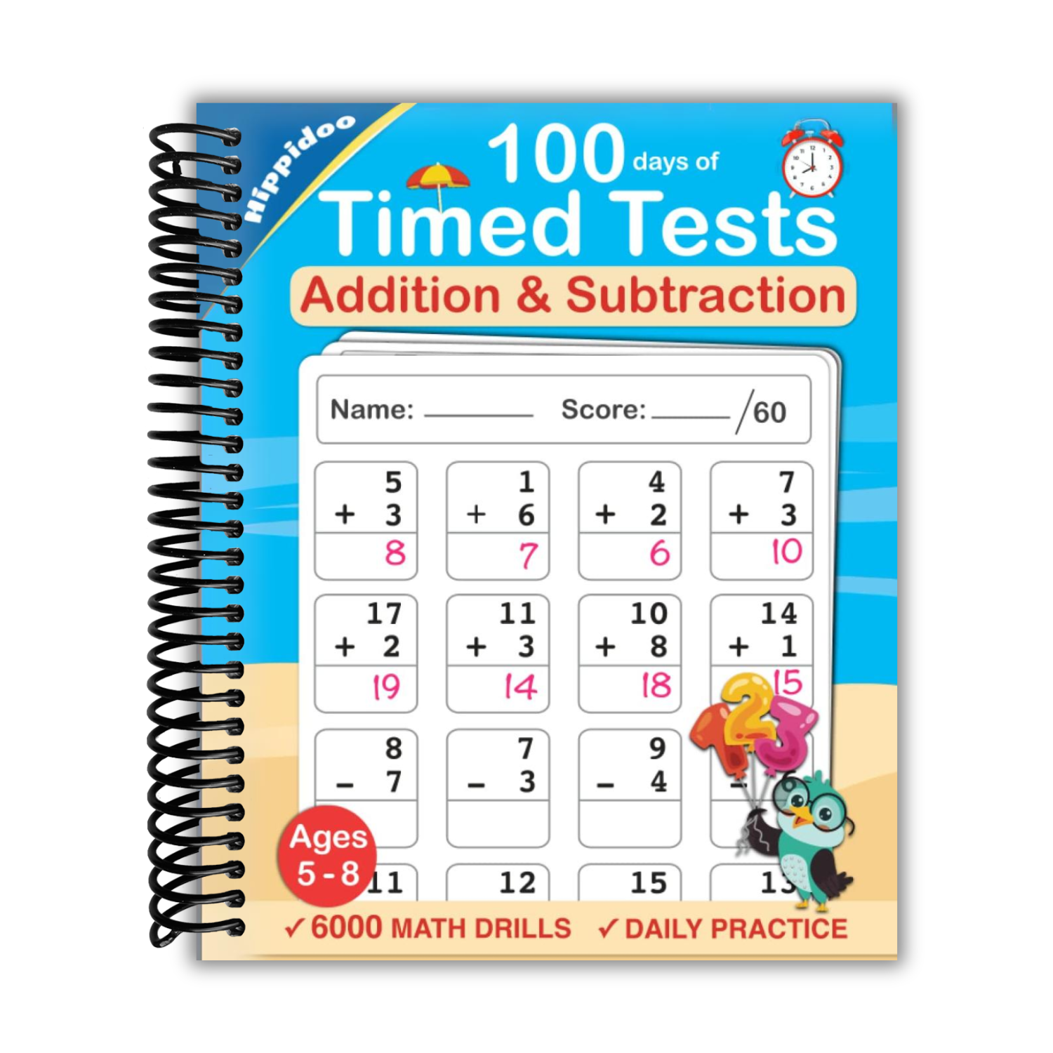 Timed Tests: Addition and Subtraction Math Drills, Practice 100 days o ...