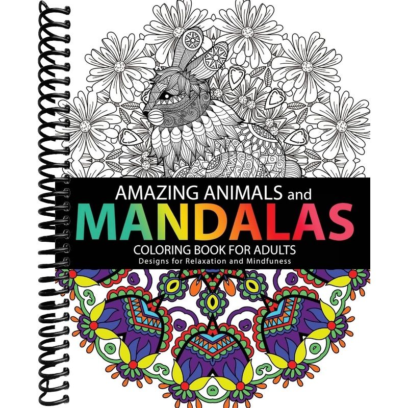 Amazing Animals Mandalas Coloring Books For Adults: Design for Relaxat ...