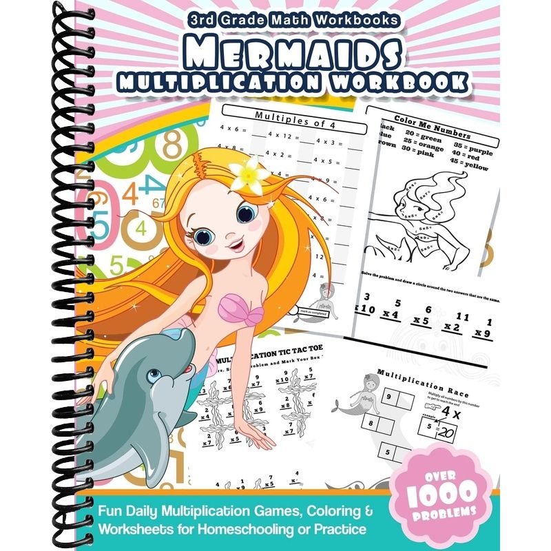 3rd Grade Math Workbooks Mermaids Multiplication Workbook: Fun Daily M ...