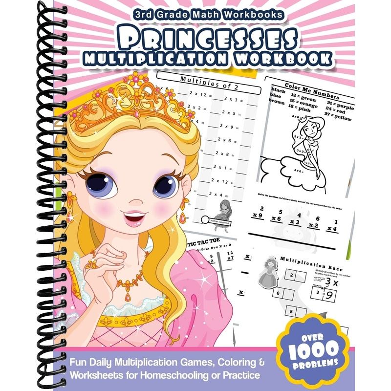 3rd Grade Math Workbooks Princesses Multiplication Workbook: Fun Daily ...