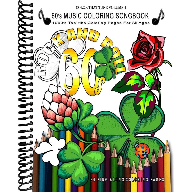 60's Music Coloring Songbook: 1960's Top Hits Coloring Pages For All A ...