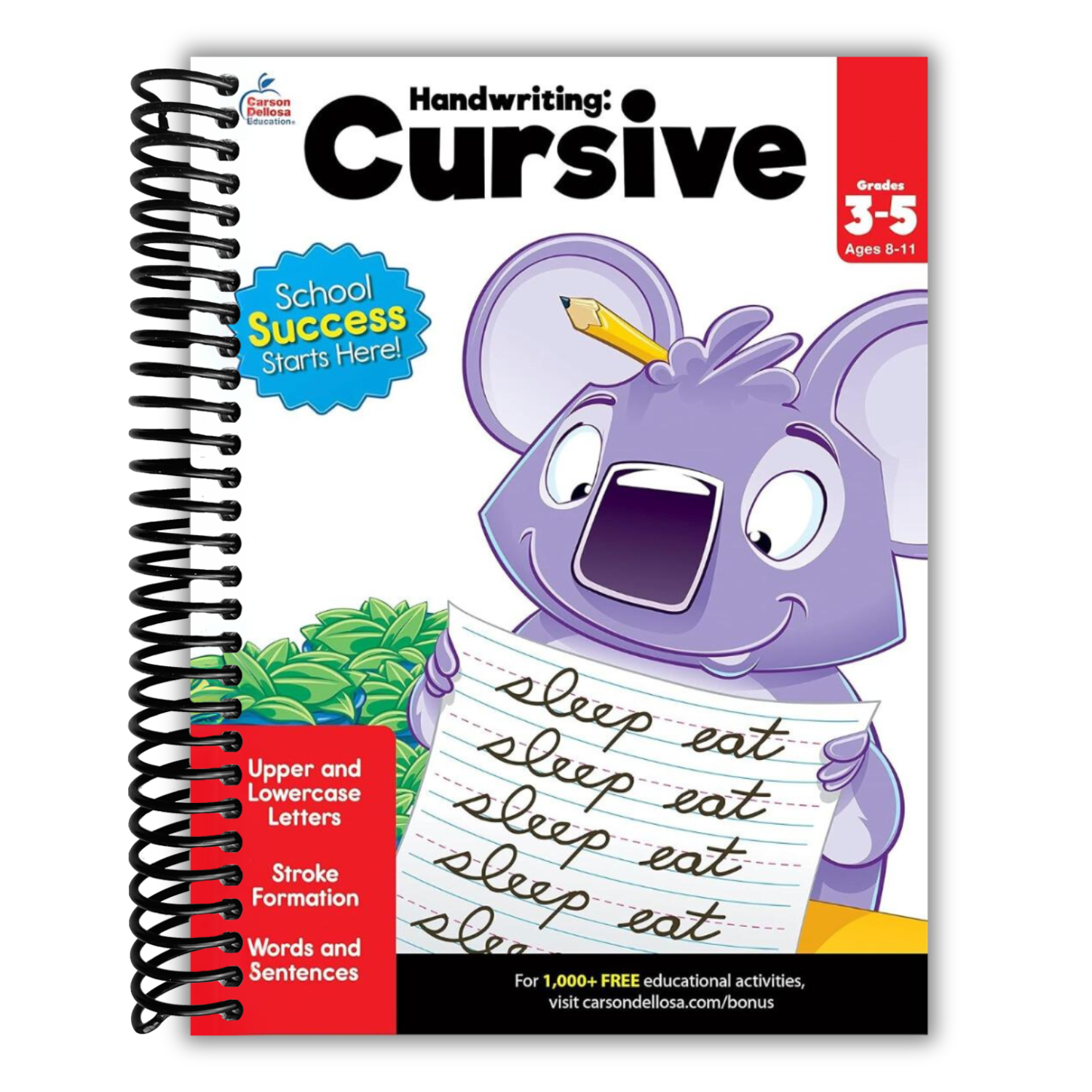 Carson Dellosa Cursive Handwriting Workbook for Kids, Grades 3-5 Cursi ...