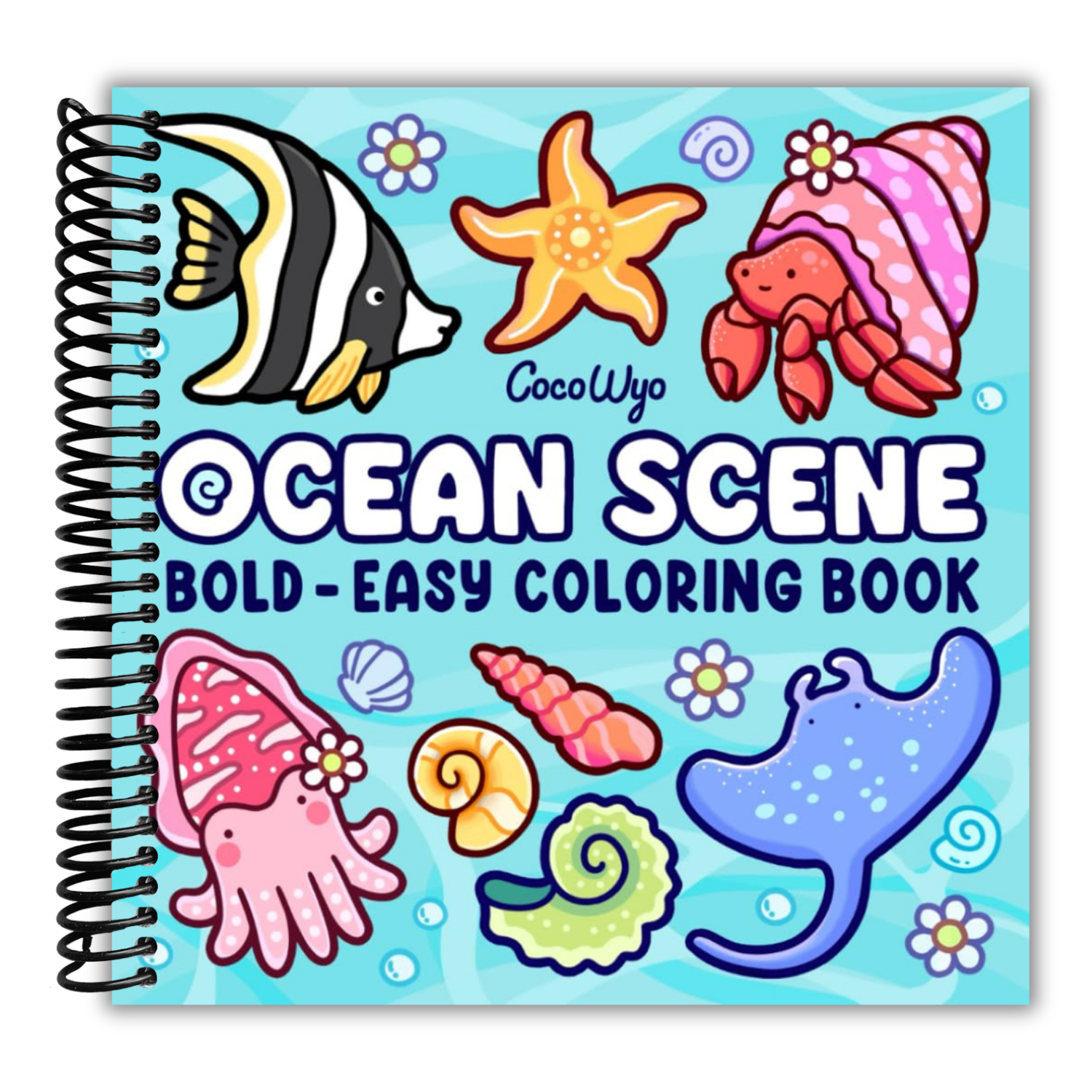 Ocean Scene: Coloring Book for Adults and Kids (Spiral Bound) – Lay it ...