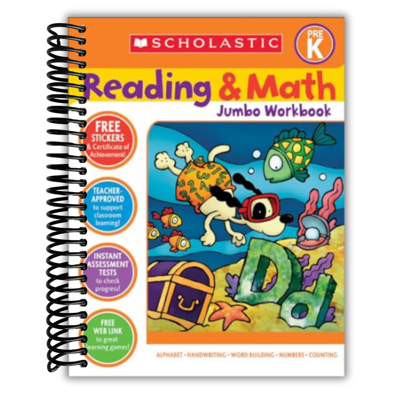 Scholastic Pre-K Reading & Math Jumbo Workbook – Lay it Flat Publishing ...