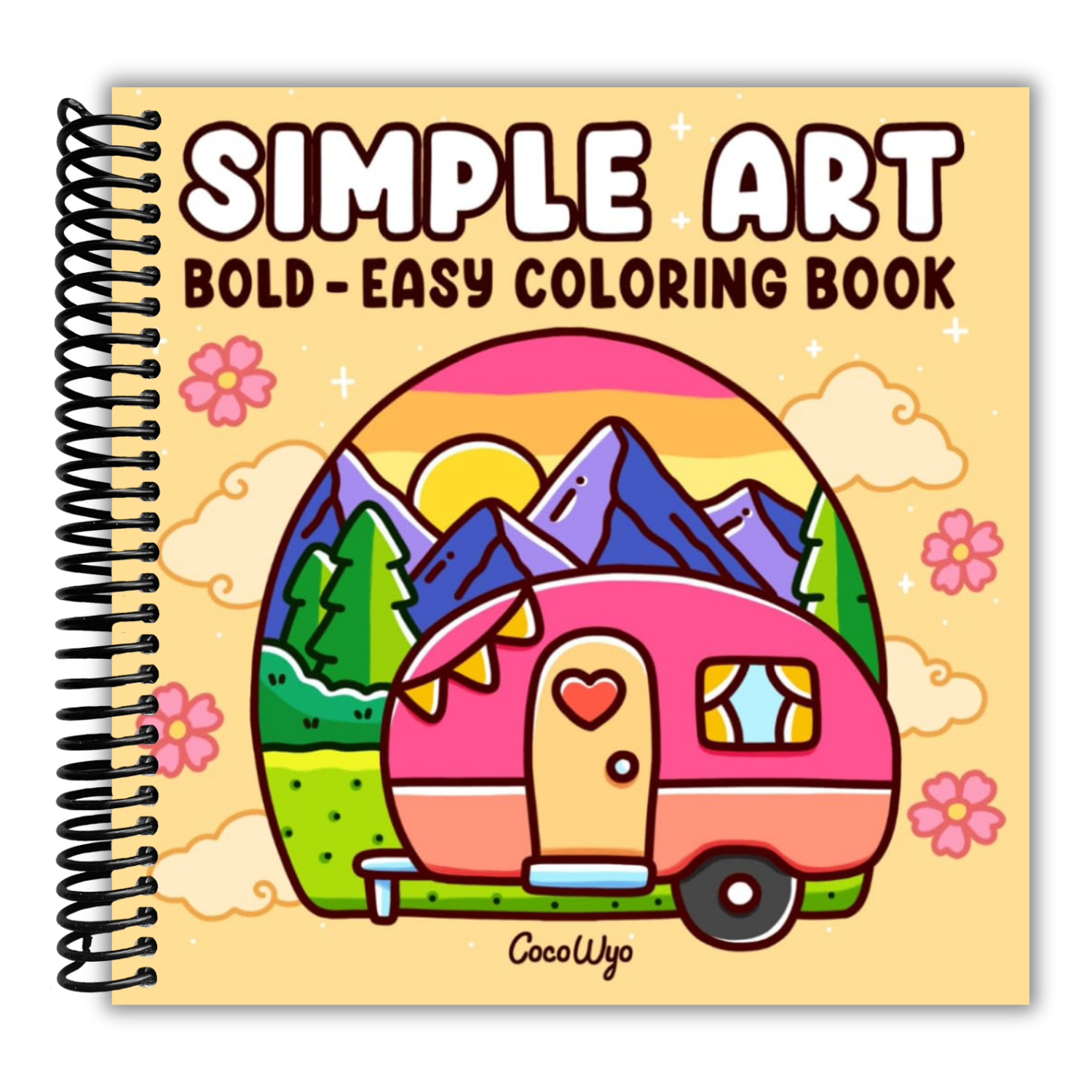 Simple Art: Coloring Book for Adults and Teens (Spiral Bound) – Lay it ...