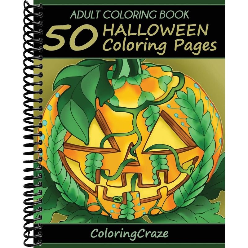 Adult Coloring Book: 50 Halloween Coloring Pages (Halloween Collection ...