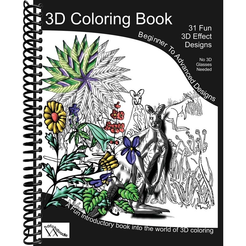 3D Coloring Book: 3D-Shaded Coloring Pages. No Glasses Needed. (Hatchd ...