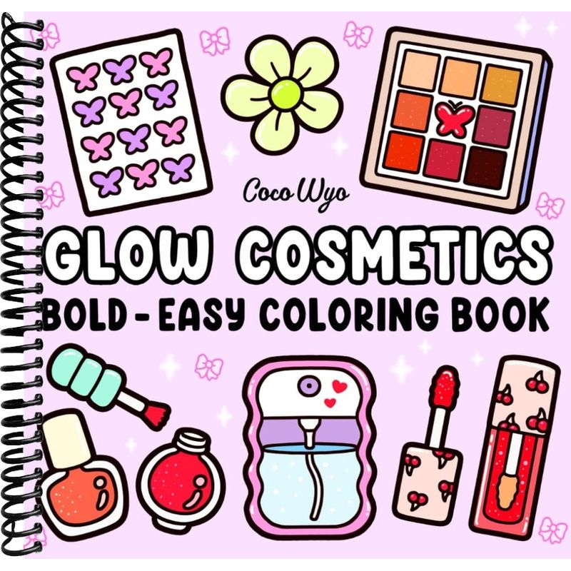Glow Cosmetics: Coloring Book for Adults and Kids, Bold and Easy, Simp ...