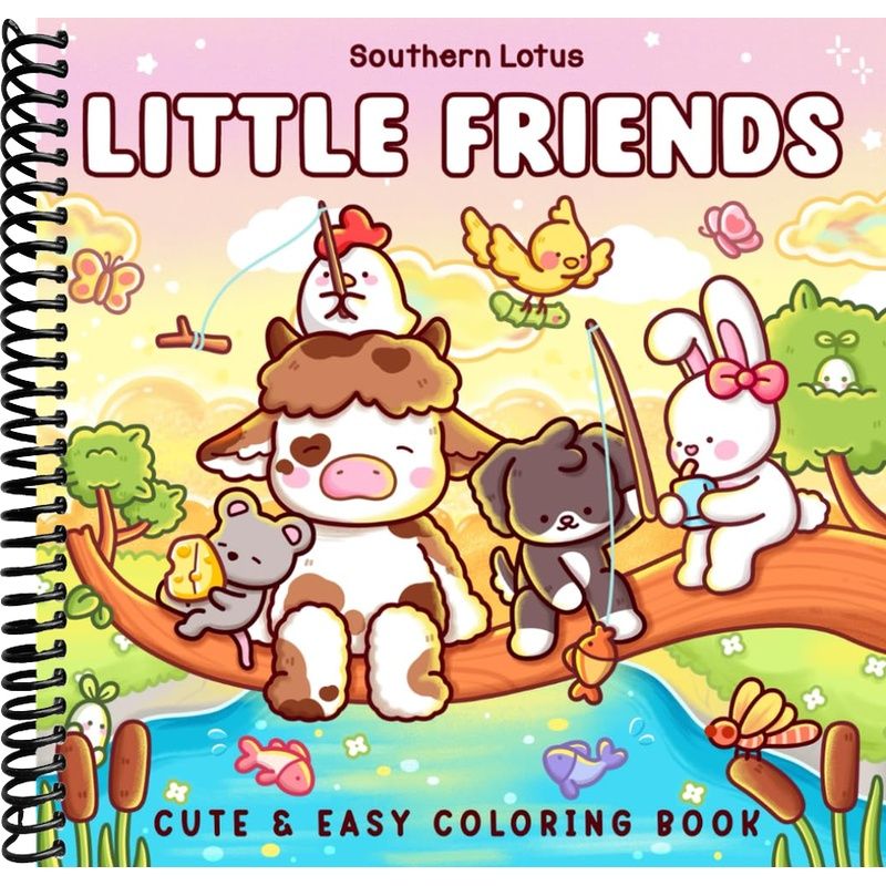 Little Friends: Coloring Book for Adults and Teens Featuring Fuzzy Ani ...