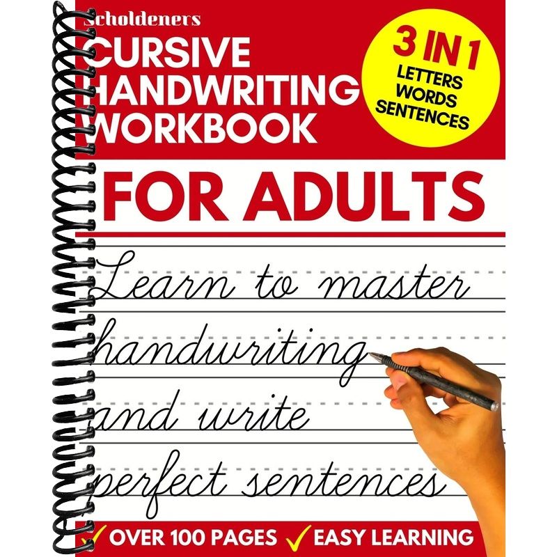 Cursive Handwriting Workbook for Adults: Learn Cursive Writing for Adu ...