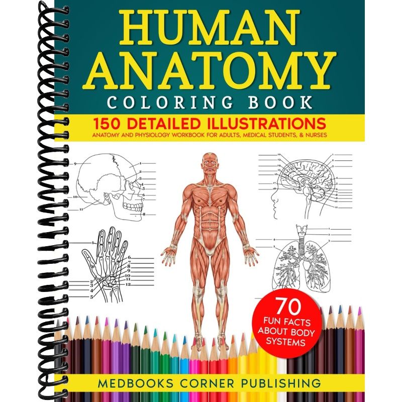 Human Anatomy Coloring Book 150 Detailed Illustrations 70 Fascinati