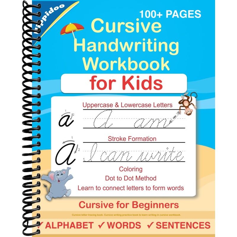 Cursive Handwriting Workbook For Kids: Cursive for beginners workbook ...