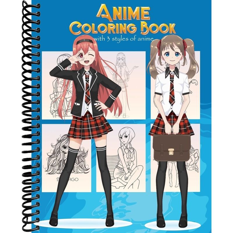 Anime Coloring Book With 3 Styles of Anime: Adorable Manga and Anime C ...